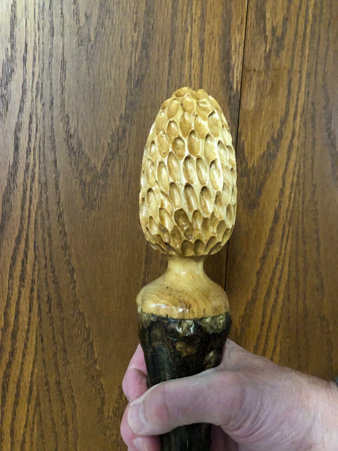 Sunflower Stalk Walking Stick Cane Carved Mushroom - Etsy