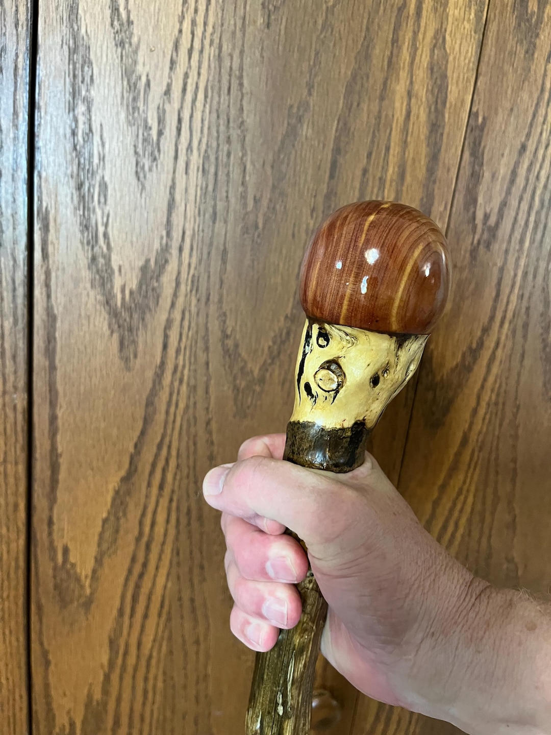 Walking Stick Sunflower Stalk With Wood Orb - Etsy