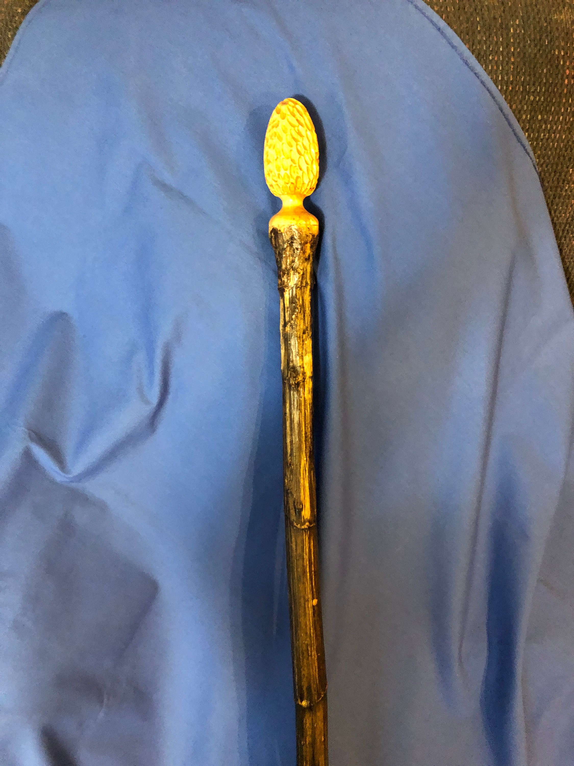 Sunflower Stalk Walking Stick Cane Carved Mushroom - Etsy