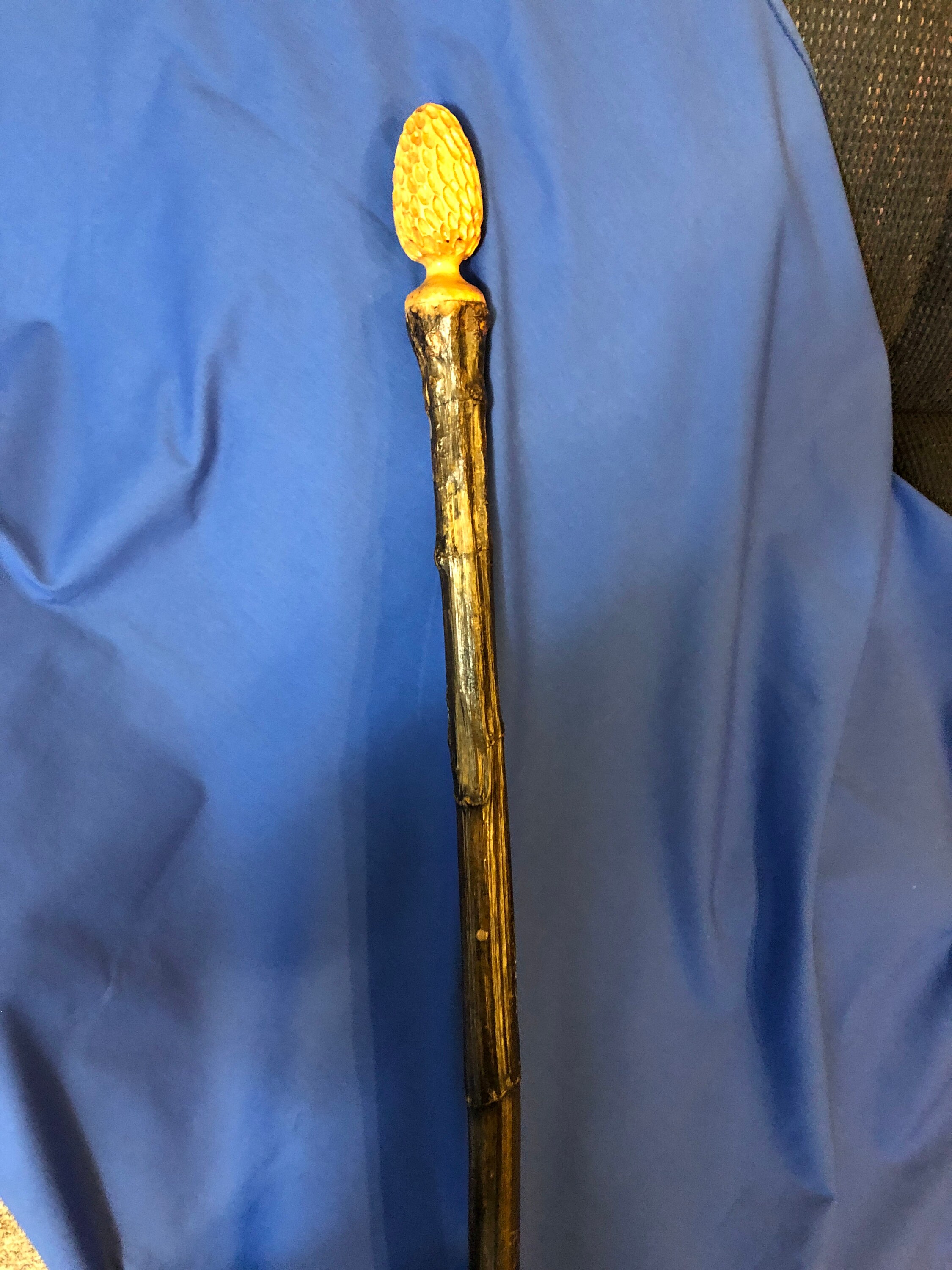 Sunflower Stalk Walking Stick Cane Carved Mushroom - Etsy