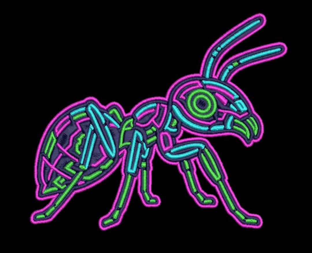 Cyberpunk Ant Embroidery Design: 3 Sizes, Digital Download - Etsy