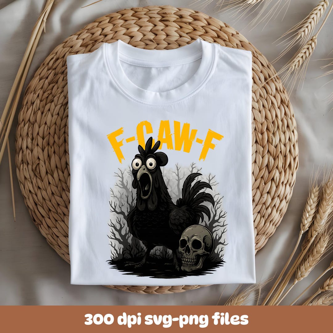 F-caw-f Chicken PNG | Funny Rooster Skull SVG | Screaming Hen Clipart ...