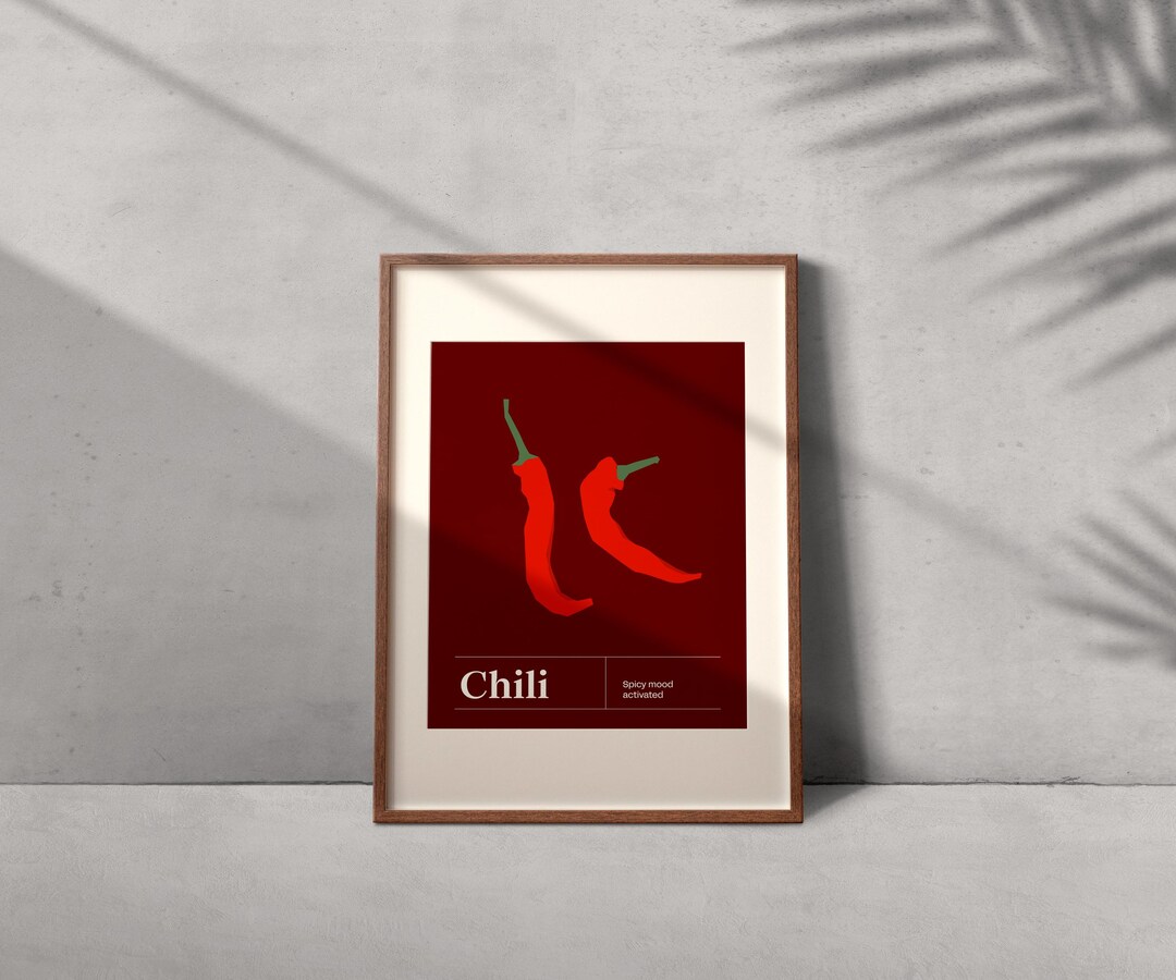 Chili Digital Art Print – “spicy Mood Activated” Funny Quote | Red ...