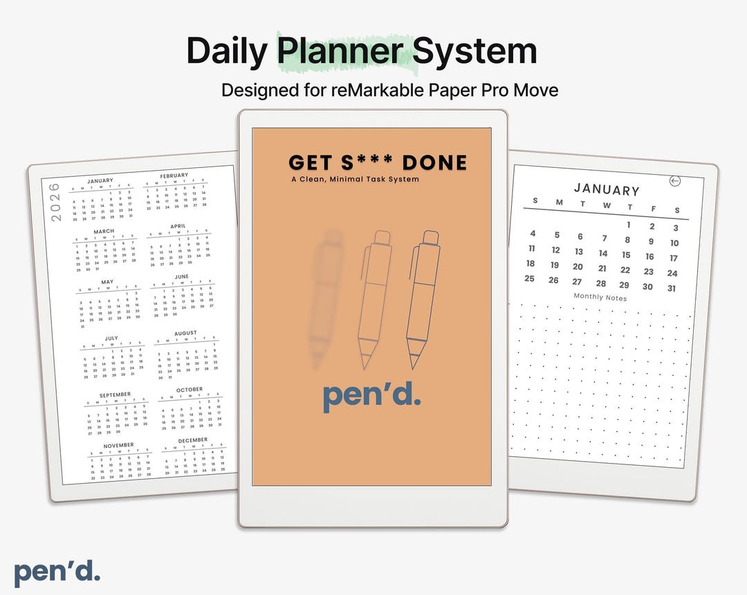 Daily Planner for Remarkable Paper Pro Move Tablets - Etsy