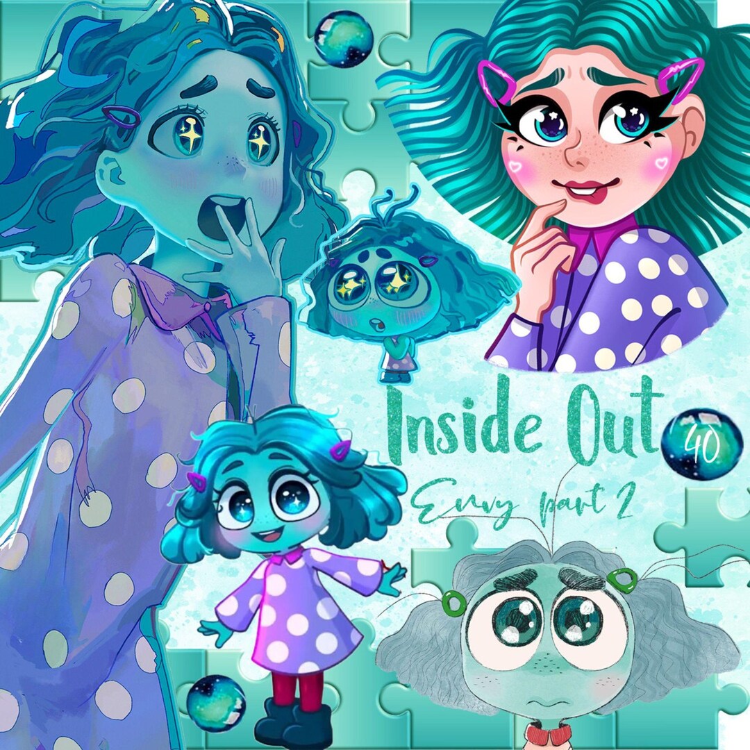 Cute Cartoon Envy Clipart Bundle, 40 PNG Files, Cute Cartoon Digital ...