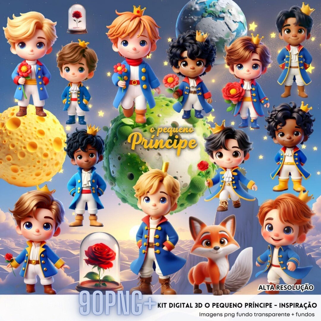 Fairy Tale Prince Clipart Bundle, 90+ Cute Storybook Characters ...