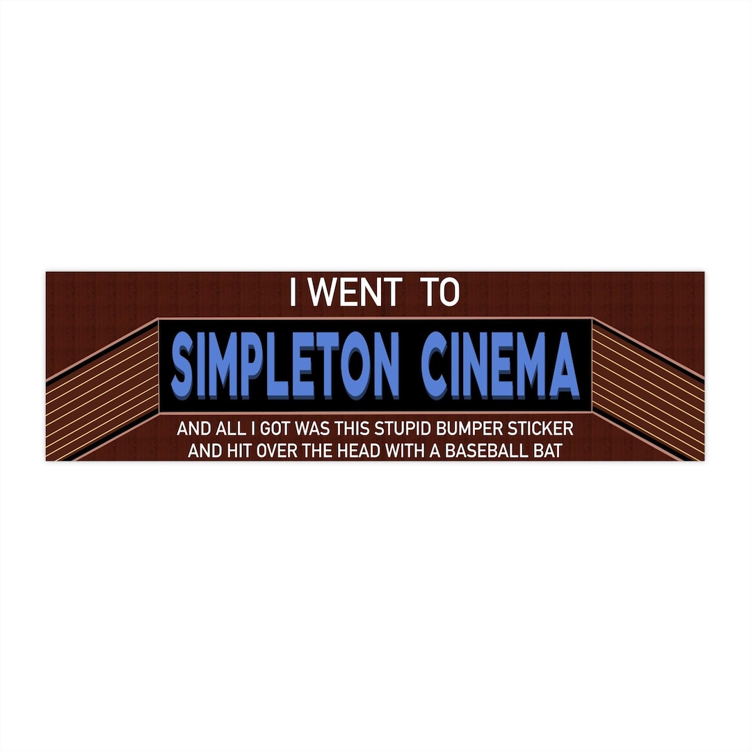 CASEOH Simpleton Cinema Bumper Sticker - Etsy