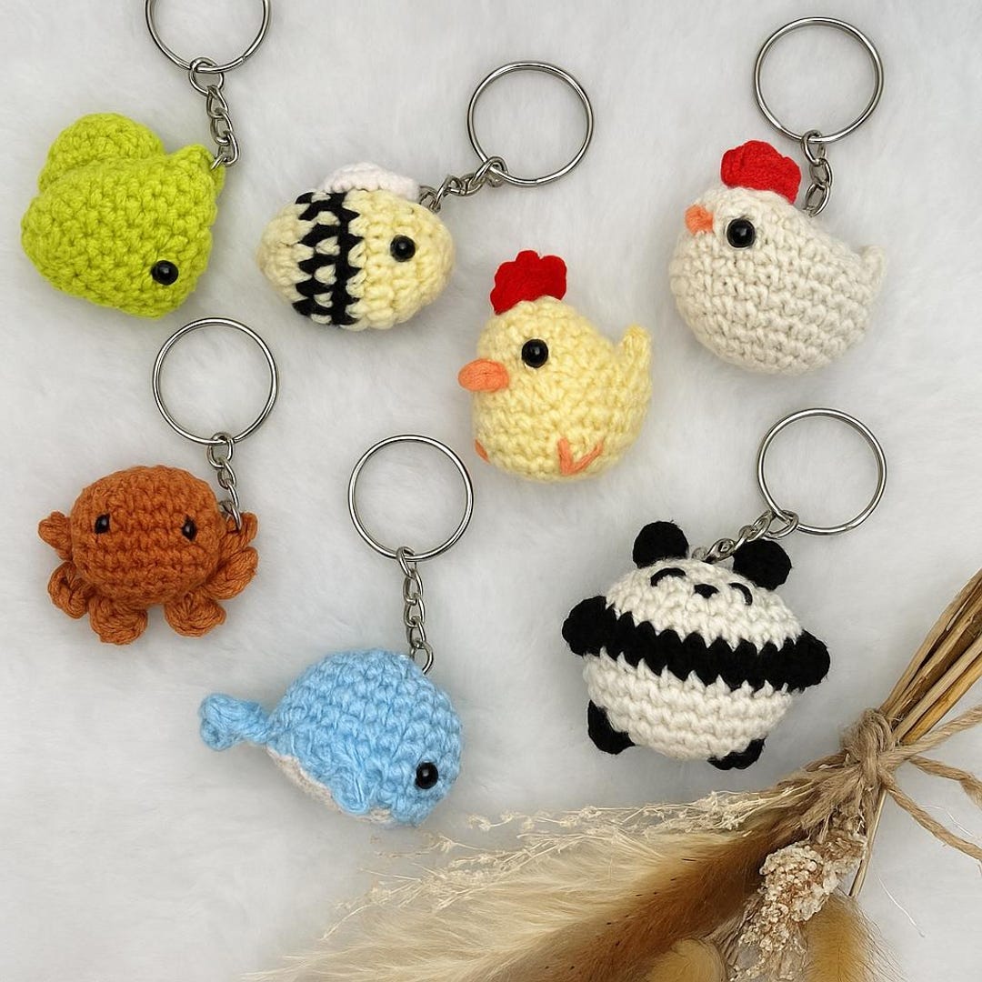 Handmade Crochet Animal Keychains – Cute Amigurumi Key & Bag Charms - Etsy