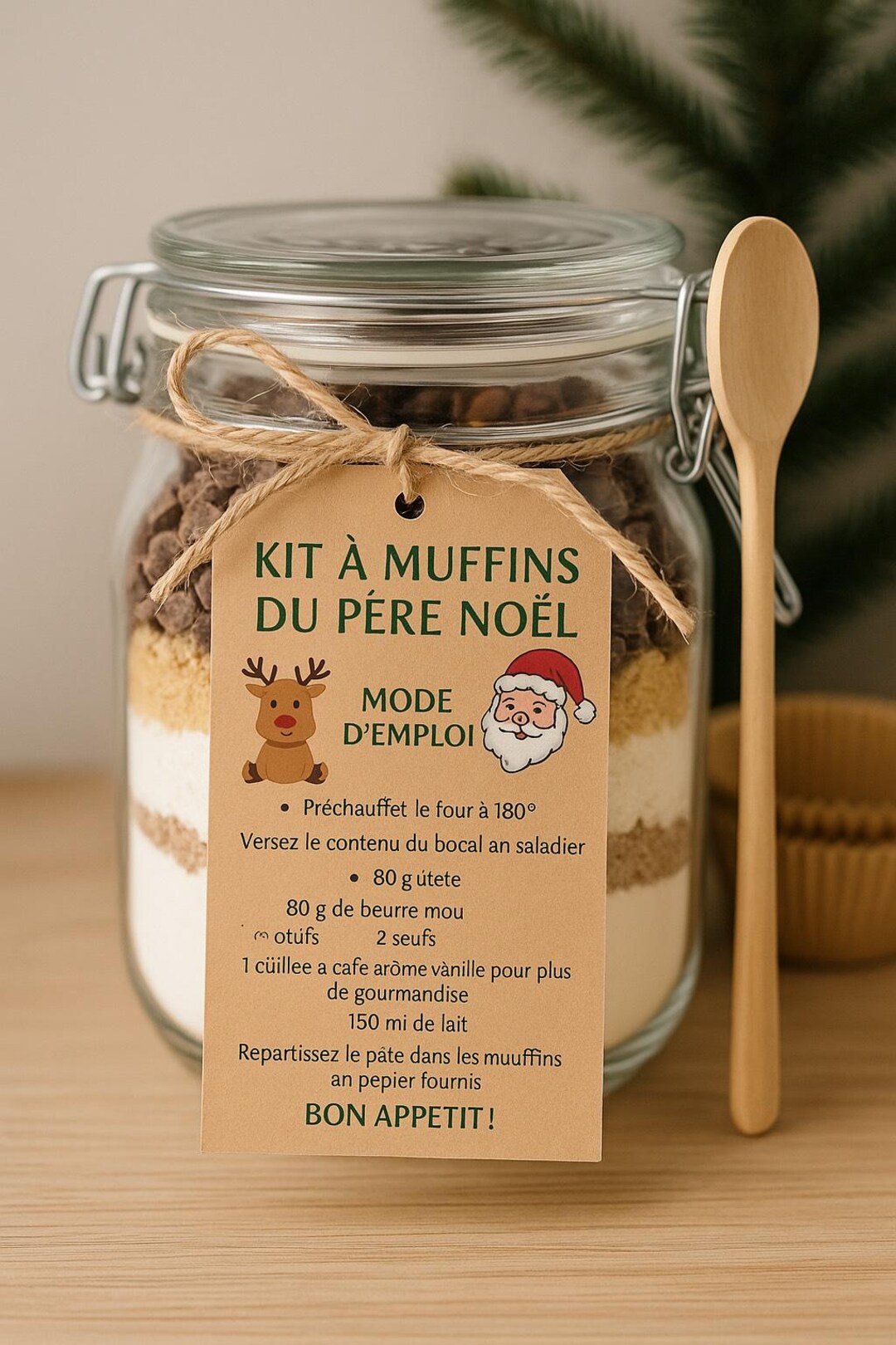 Santa's Muffin Kit Instructions - Printable "label" Instructions - Etsy ...
