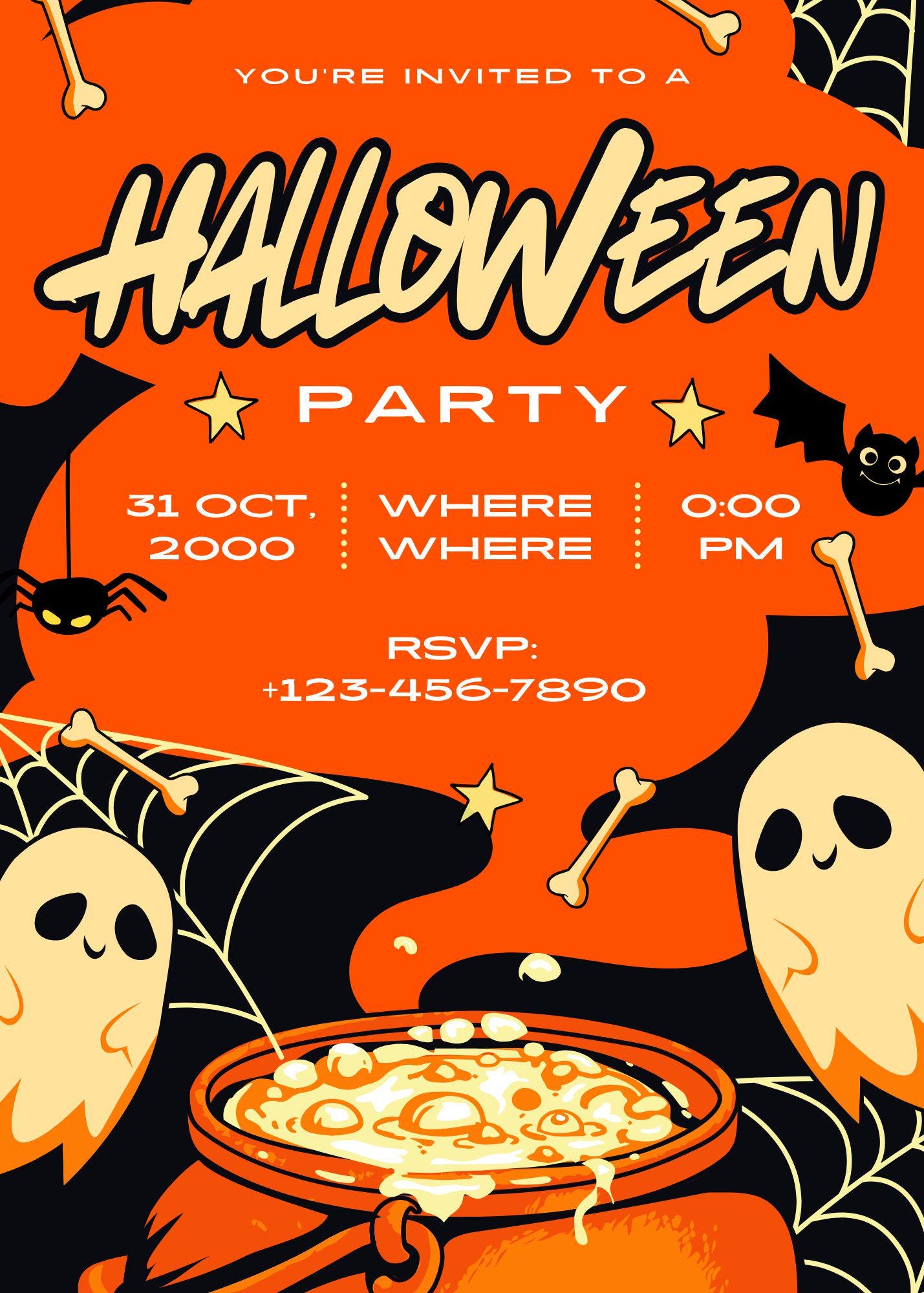 Custom Halloween Party Invitation | Editable Template | Spooky & Fun ...