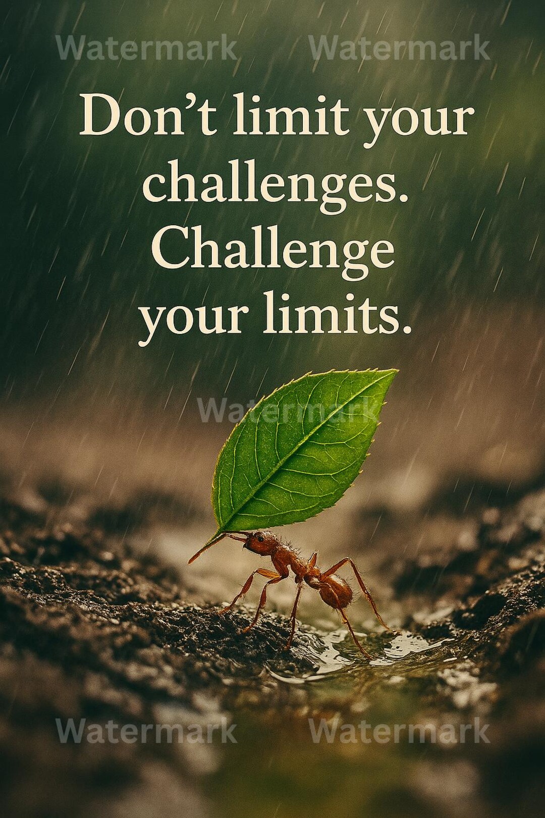 Motivational Ant Wall Art - "don't Limit Your Challenges ...
