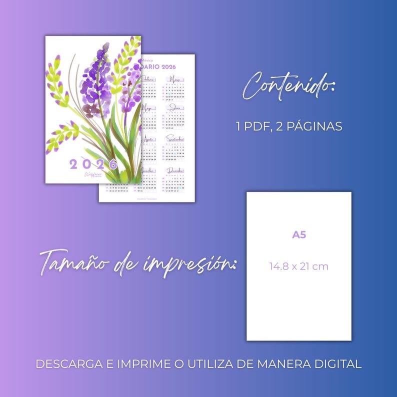 2026 Mexico Calendar Printable in Color A5 Size (spanish) - Etsy
