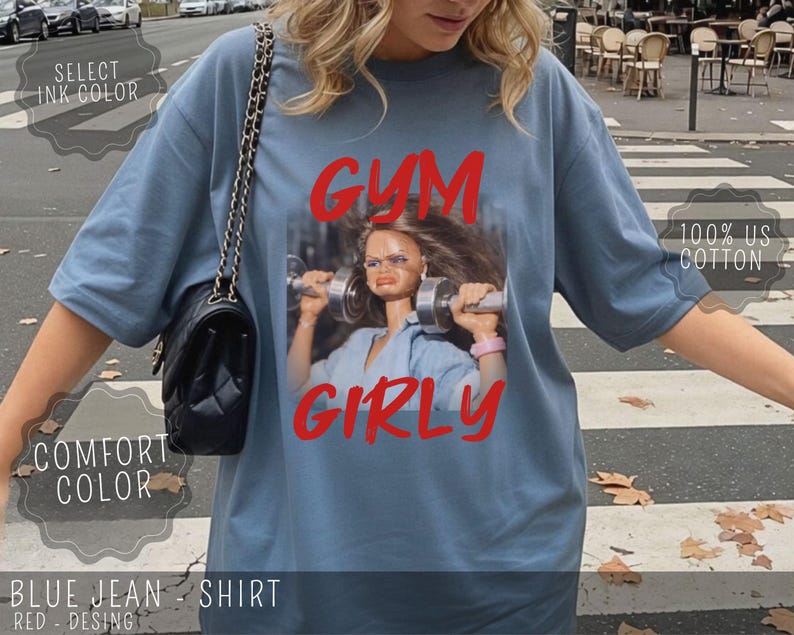 Custom Funny Gym Girly Shirt, Gym Doll Workout Meme Tee, Retro Fitness ...