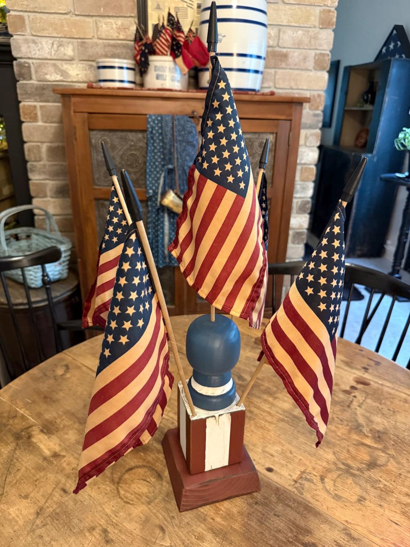 Flag Finial With Flags Americana Patriotic - Etsy