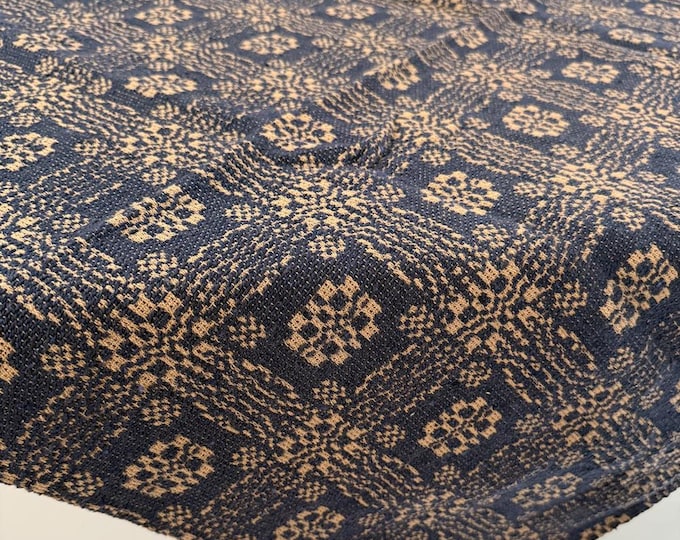 Indigo Blue and Tan Loom Woven Table Topper 34" X 34" - Etsy