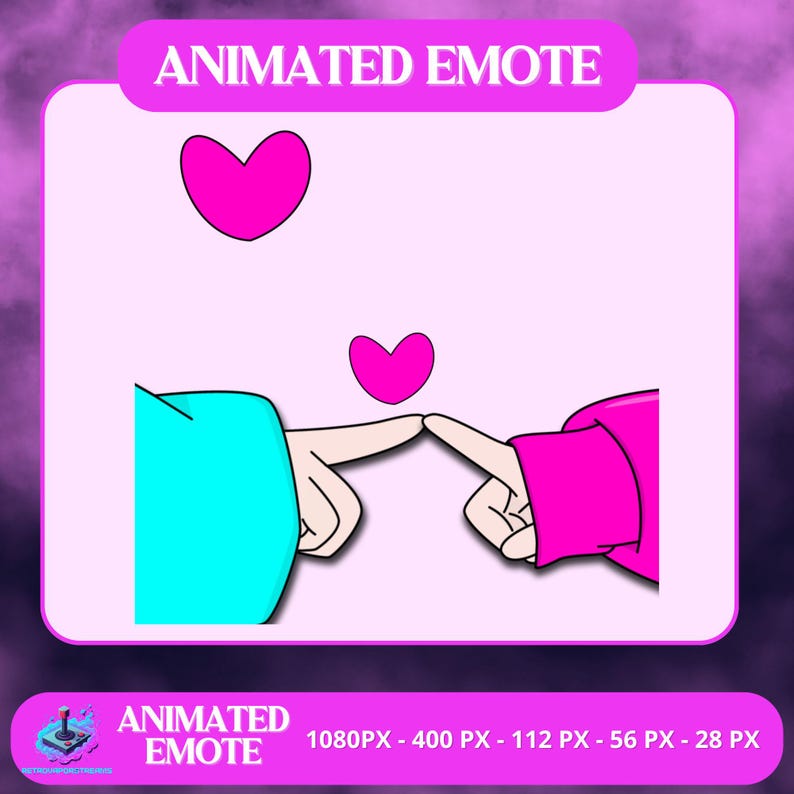 Animated Heart Boop Emote: Finger Touch Pink Love Twitch Discord ...