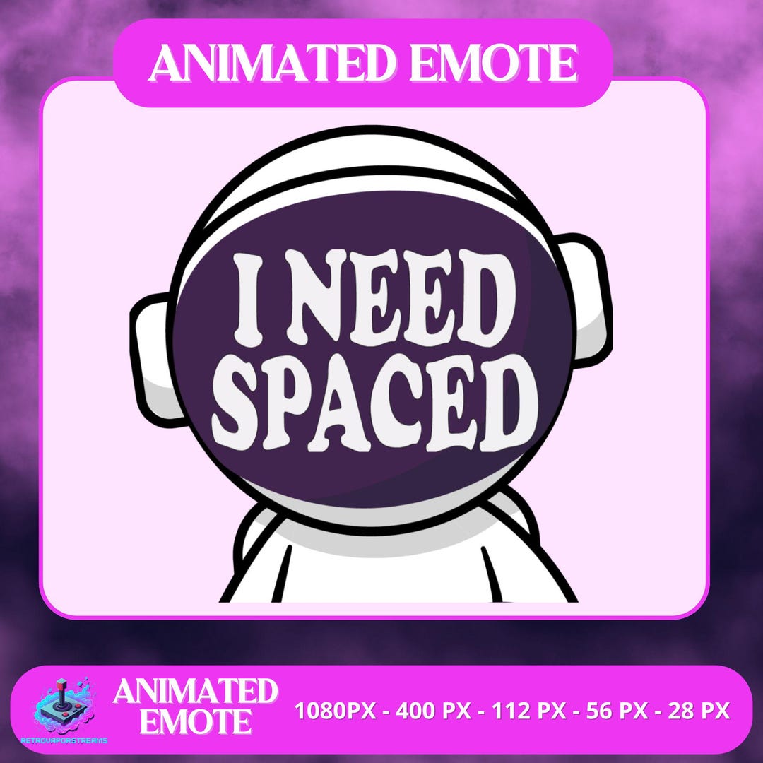 Animated Need Space Emote: Funny Social Battery React Twitch Discord ...