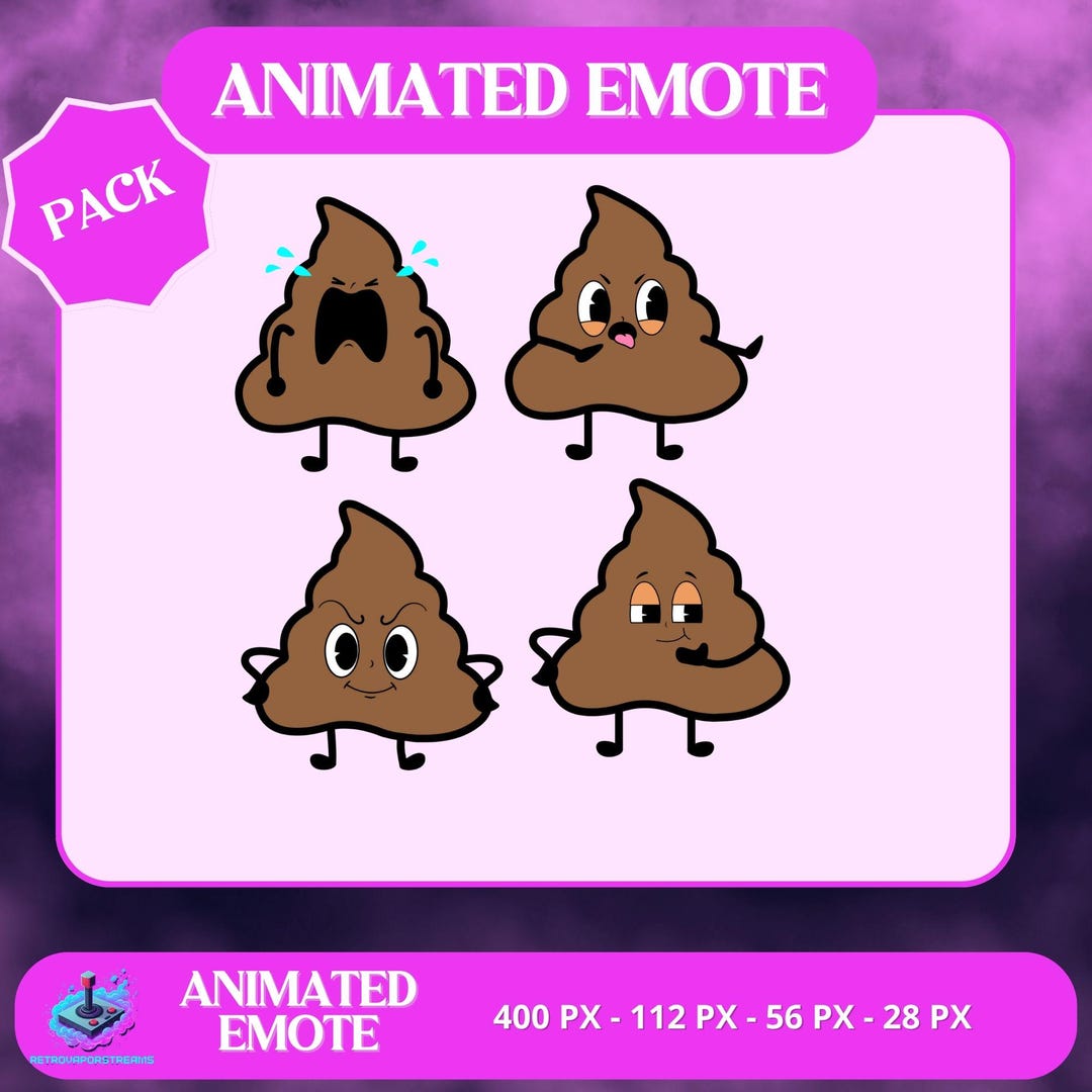 Animierte Poop Emotes Pack Lustige Twitch, Discord, YouTube Emotes ...