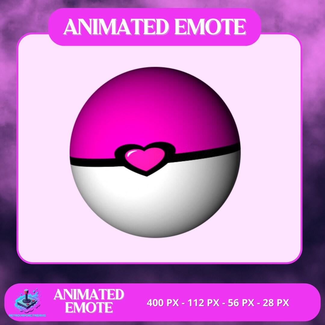 Animated Pink Heart Catch Ball: I Choose You Love Streamer Twitch ...