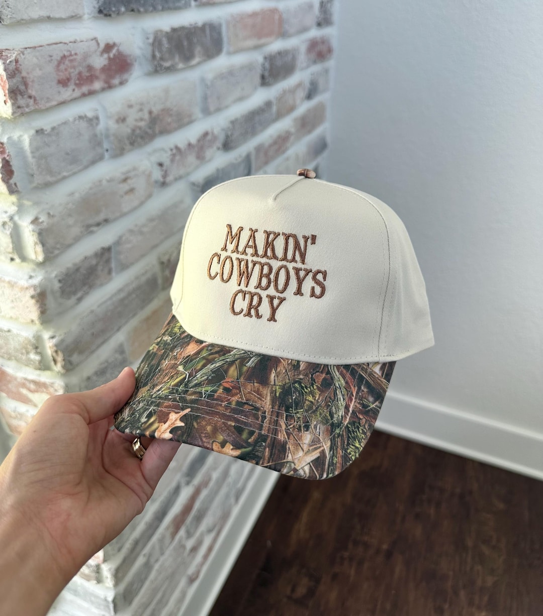 Makin’ Cowboys Cry Camo Trucker Hat: Embroidered Canvas Cap - Etsy