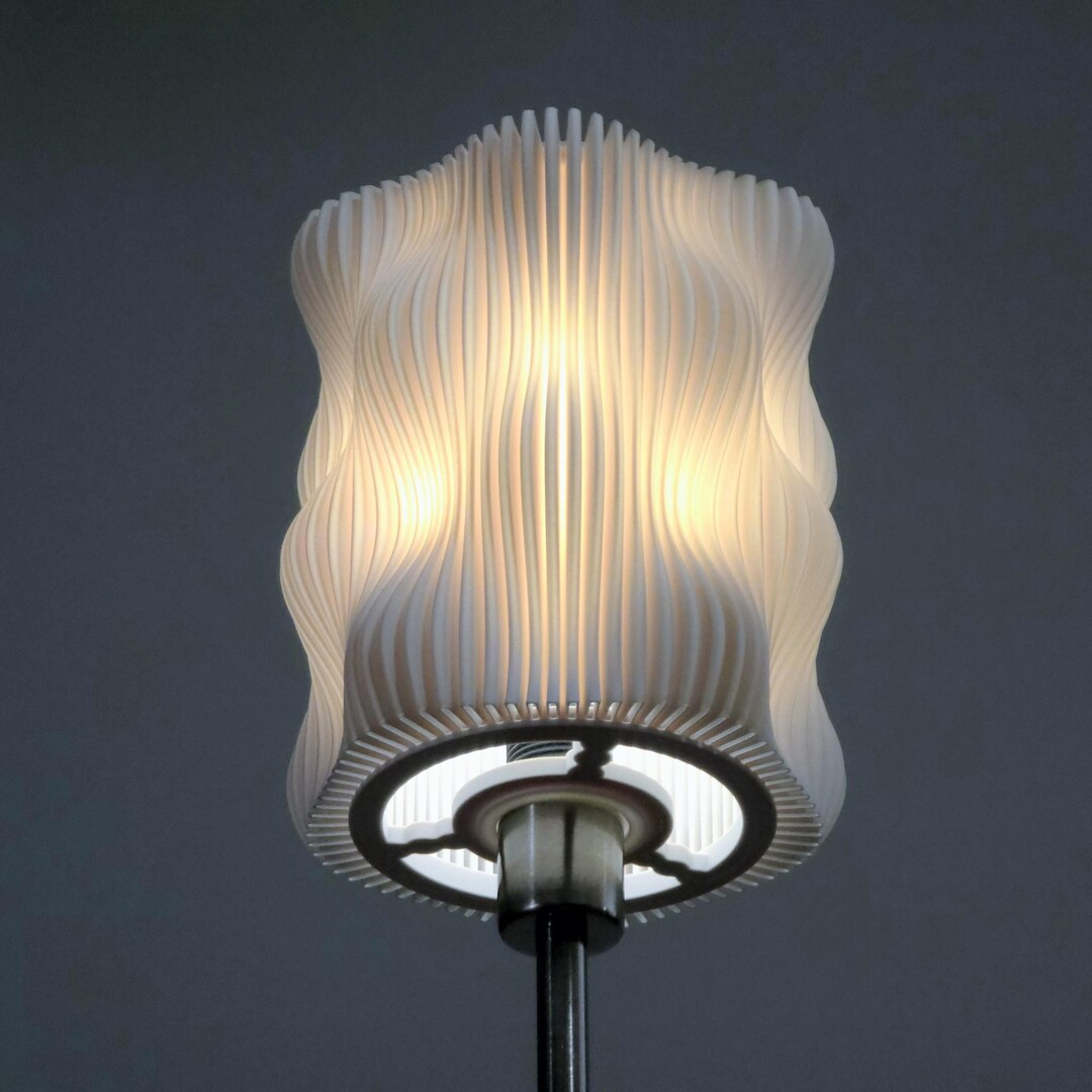 White Lamp Shade | Modern Wavy Style | Small Lampshade With Soft ...
