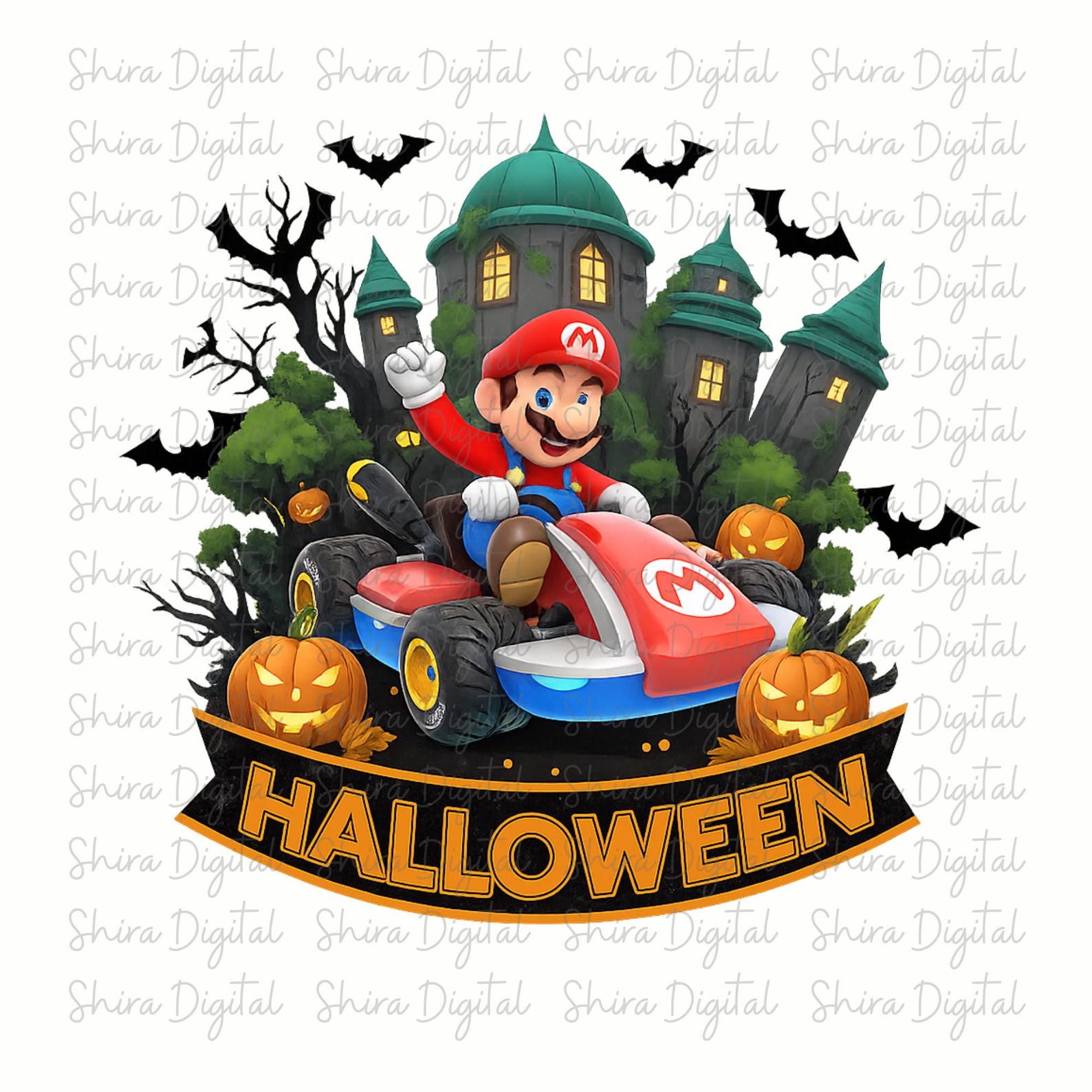 Spooky Mario Halloween PNG: Gamer Clipart (digital Download) - Etsy