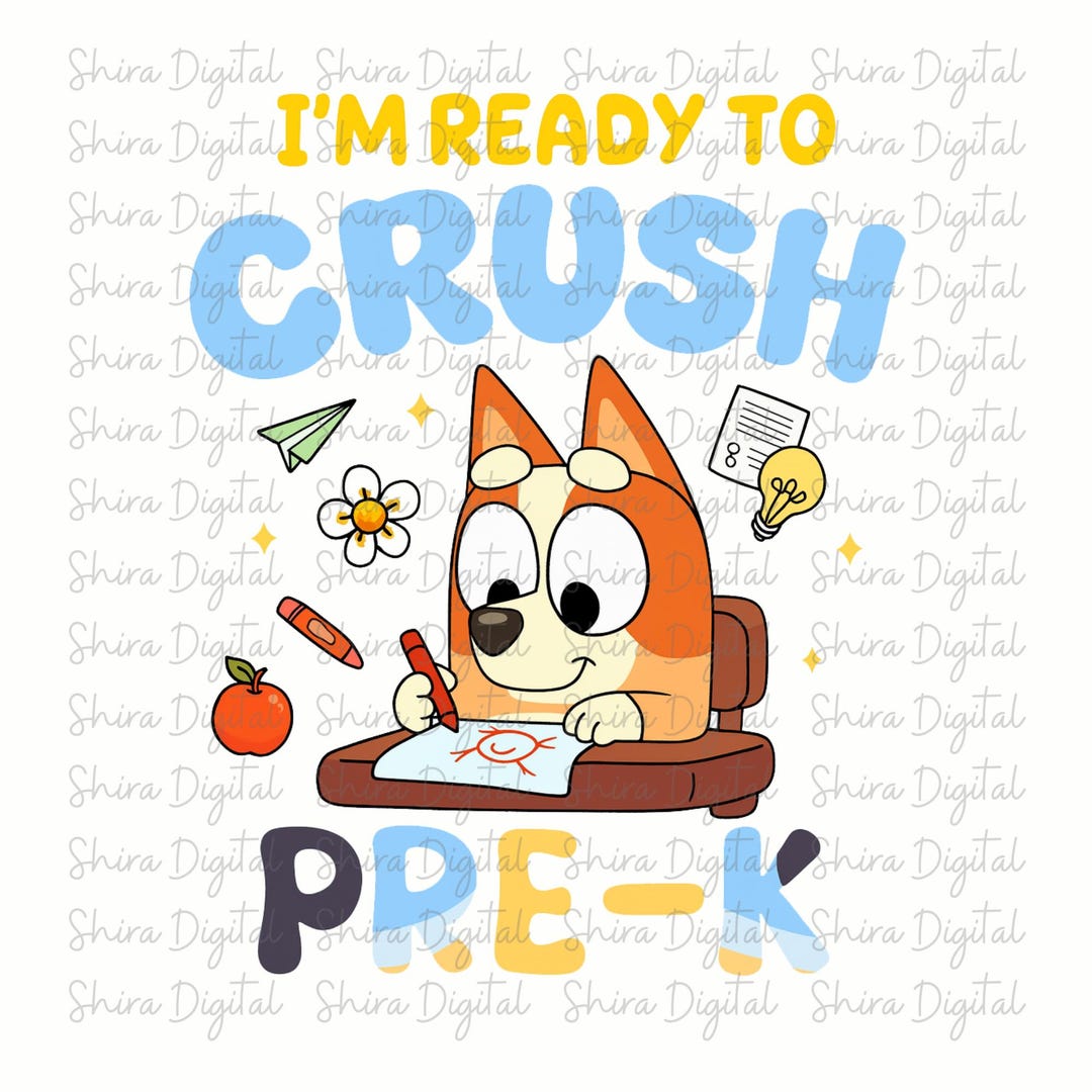 Bluey Back to School Pre-k Png, First Day of School Png, Teacher Png ...