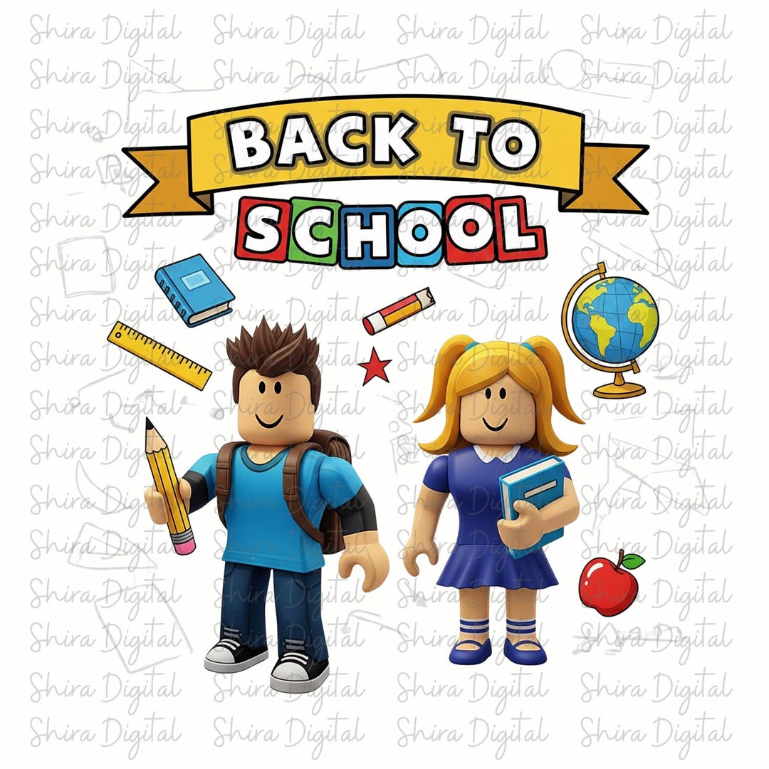 Roblox Back to School PNG Clipart: Gamer Classroom Decor (digital ...