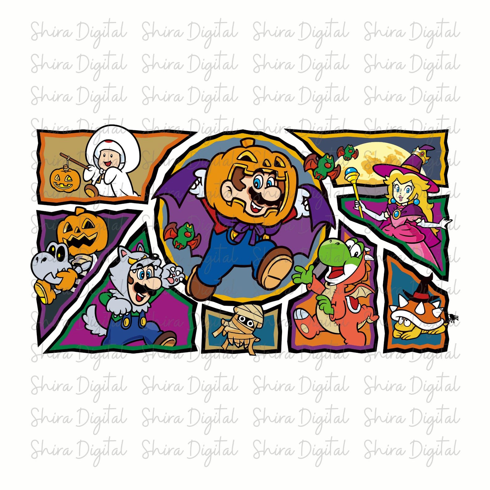 Spooky Mario Halloween PNG: Gamer Clipart (digital Download - Etsy