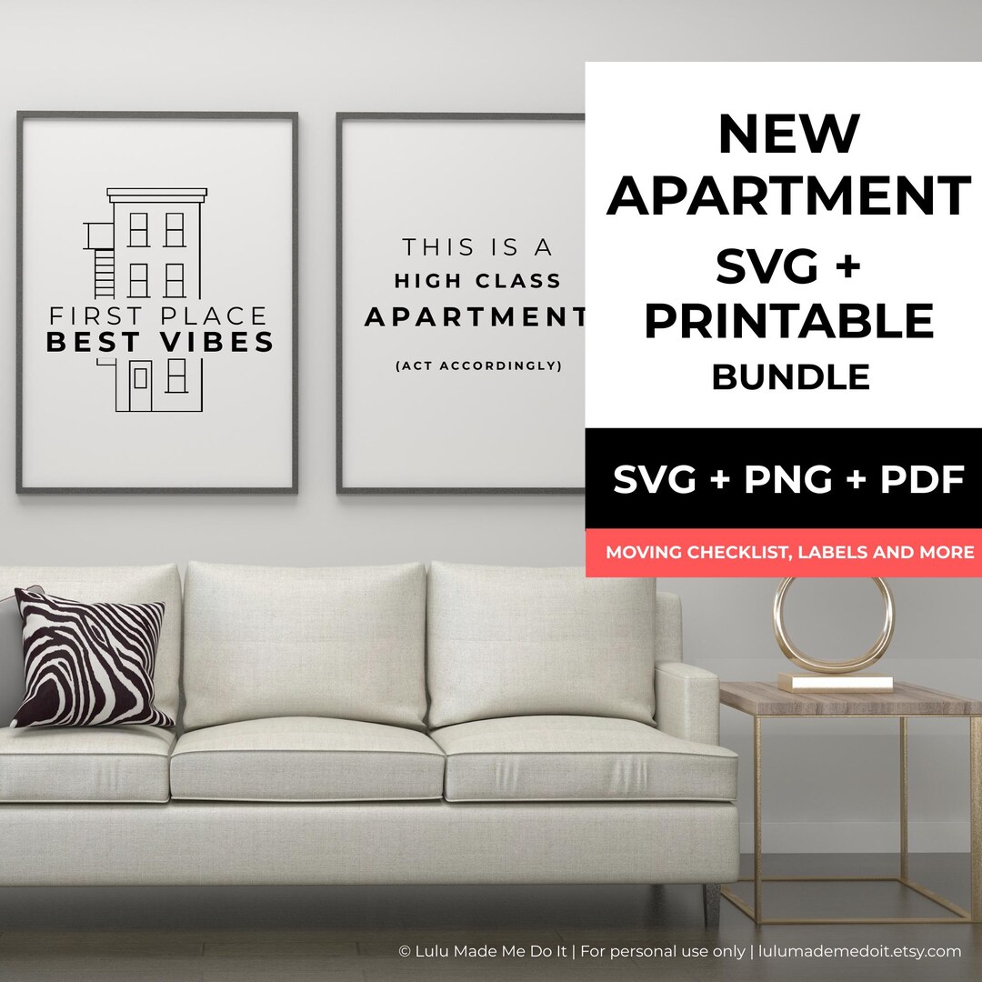 New Apartment SVG & Printable Bundle | First Apartment Cricut Files ...