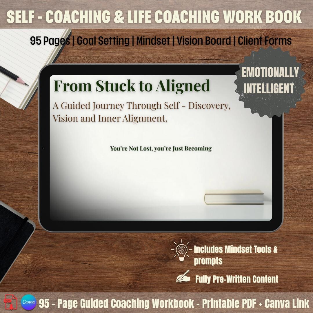 Life Coaching Workbook Canva Template | 95 Pages PDF | Self-coaching ...