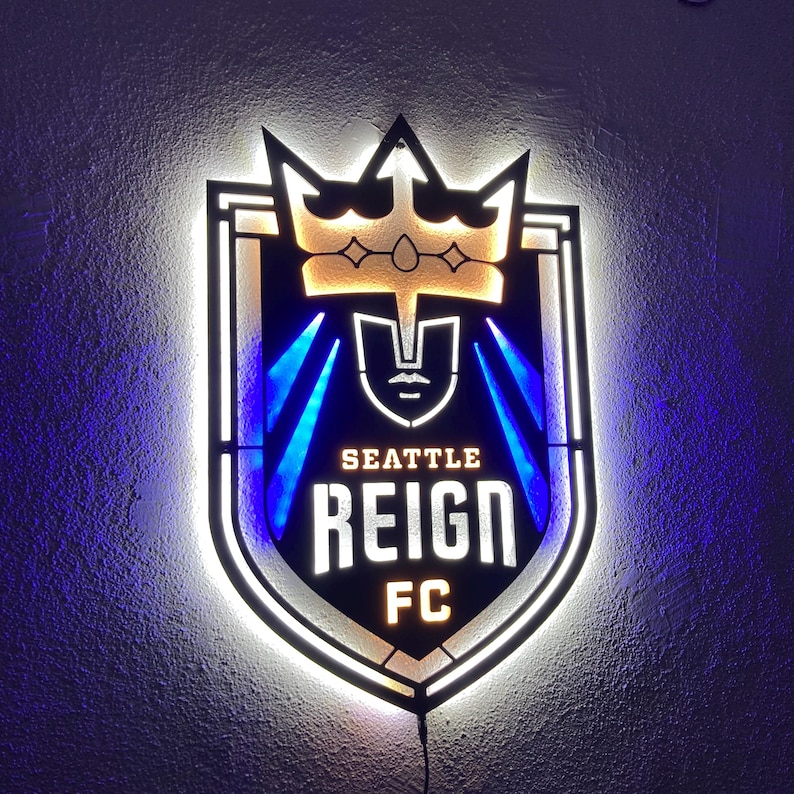 Seattle Reign FC LED Wall Sign, Lighted Soccer Decor for Man Cave, Game ...