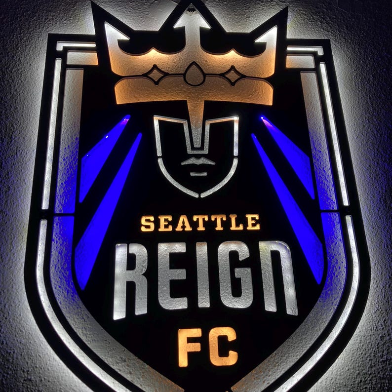 Seattle Reign FC LED Wall Sign, Lighted Soccer Decor for Man Cave, Game ...