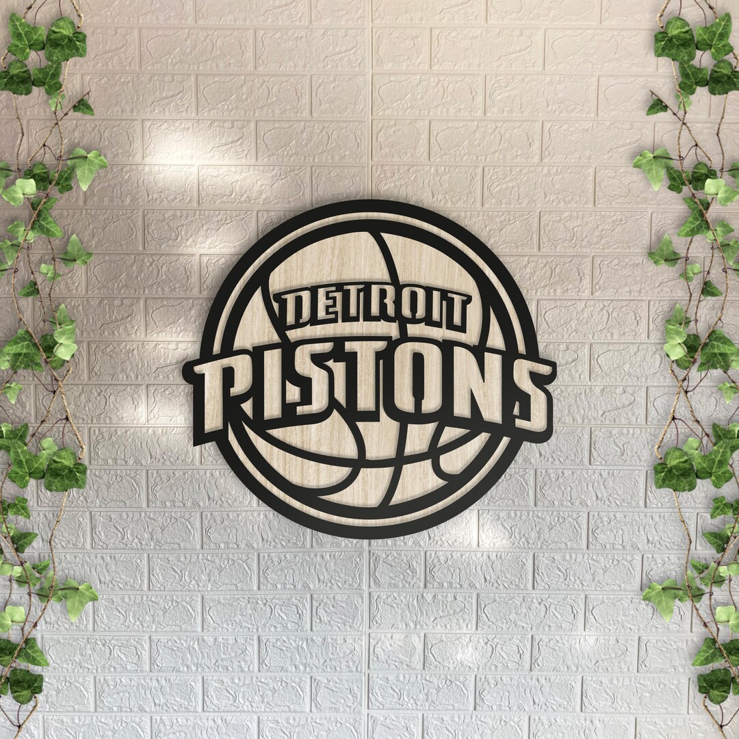 Detroit Pistons Wooden Wall Art: Rustic Sports Team Sign - Etsy