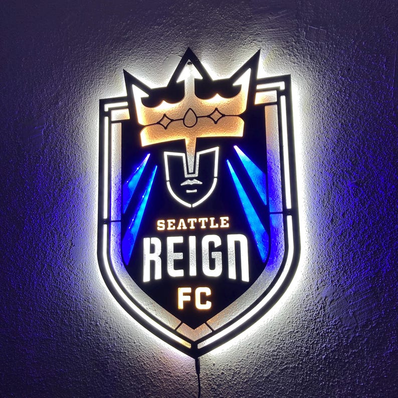 Seattle Reign FC LED Wall Sign, Lighted Soccer Decor for Man Cave, Game ...