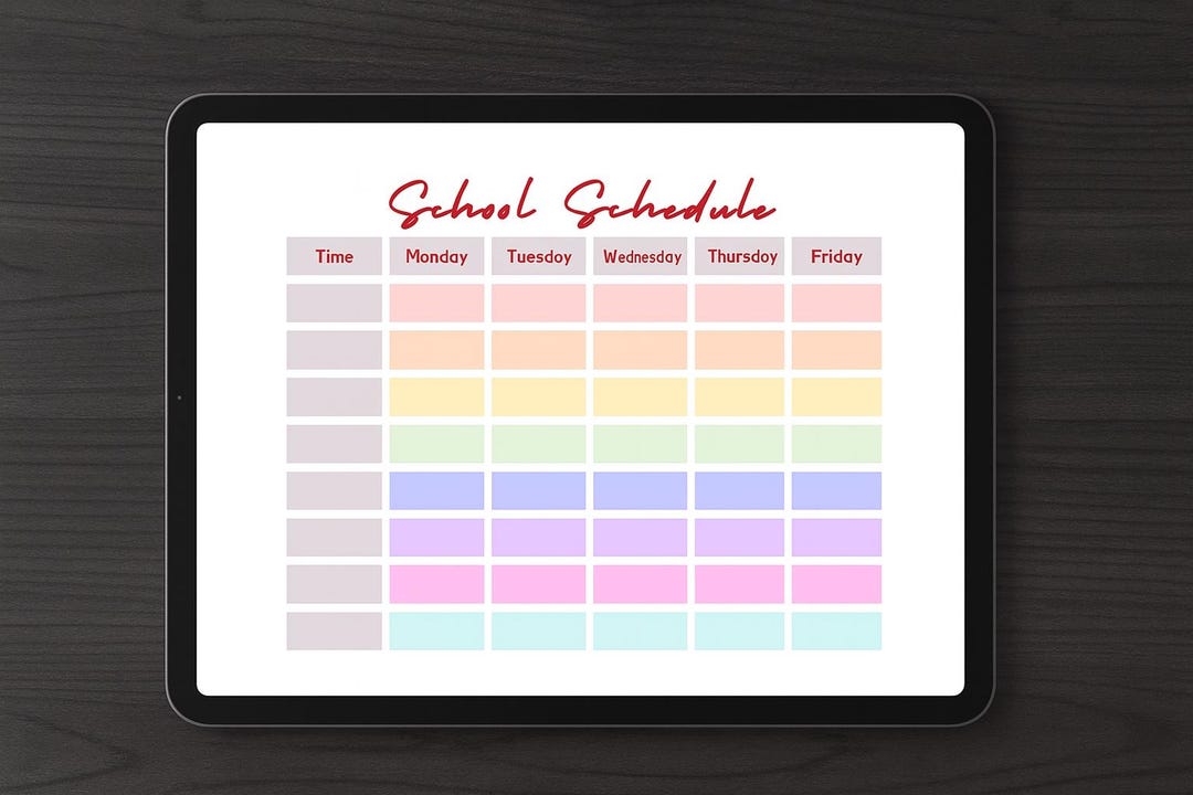Printable Weekly Class Schedule | Student Planner PDF | School ...
