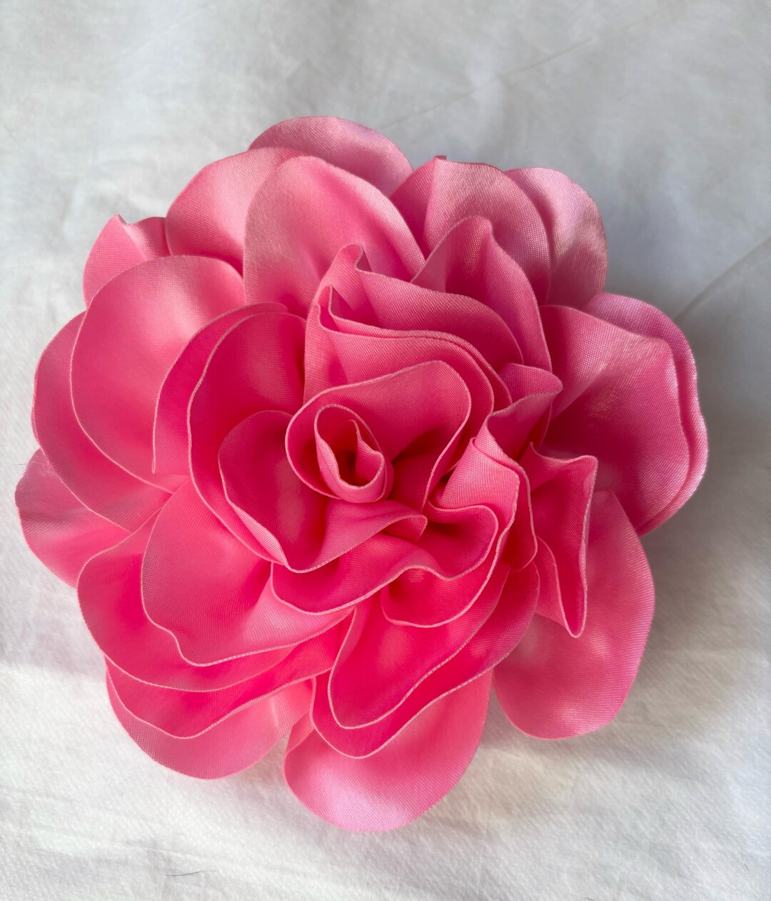 Pink Flower Brooch, Large Satin Fabric Pin, Hair Accessories - Etsy