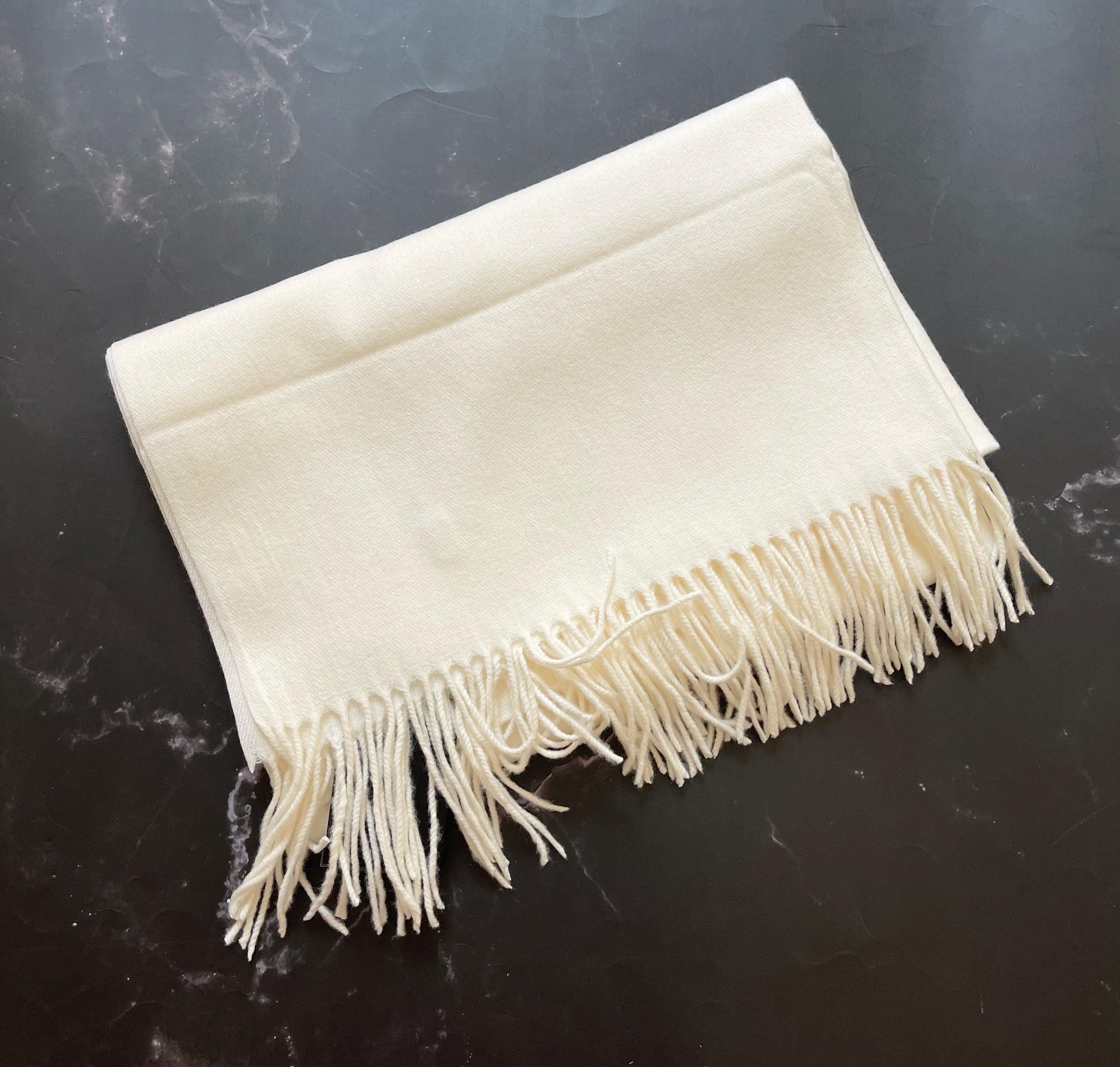 White Wool Scarf, Large Shawl, Warm Wrap, Soft Pashmina, Women's ...