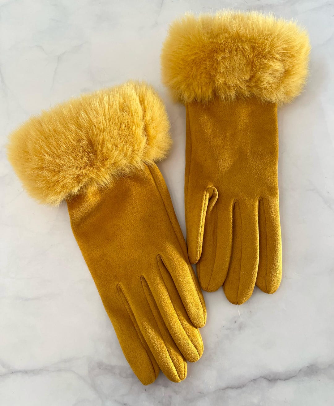 Yellow Smart Touch Gloves. Warm Mittens, Women's Accessories - Etsy