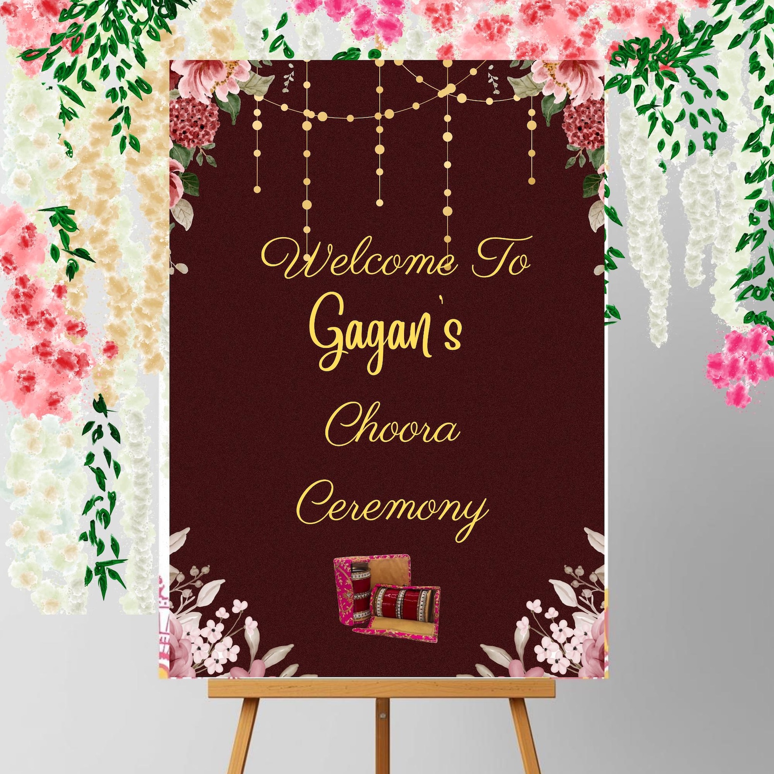 Punjabi Wedding Welcome Sign, Choora Ceremony Decor (digital Download ...