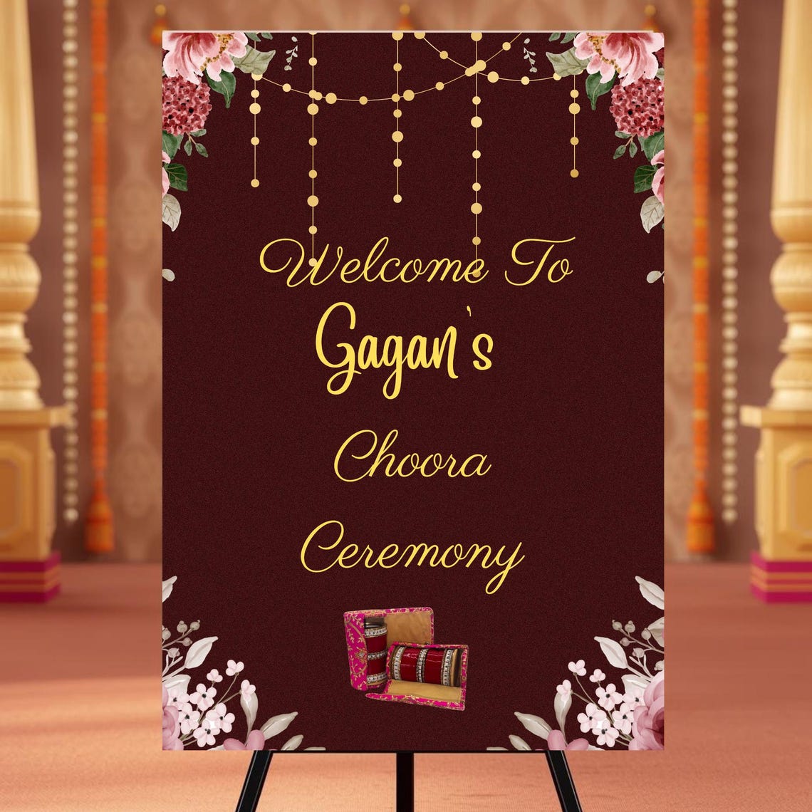 Punjabi Wedding Welcome Sign, Choora Ceremony Decor (digital Download ...