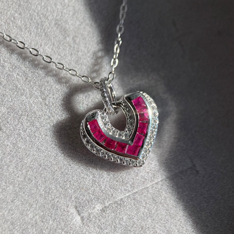 Natural Ruby Heart Pendant | .925 Sterling Silver | July Birthstone ...