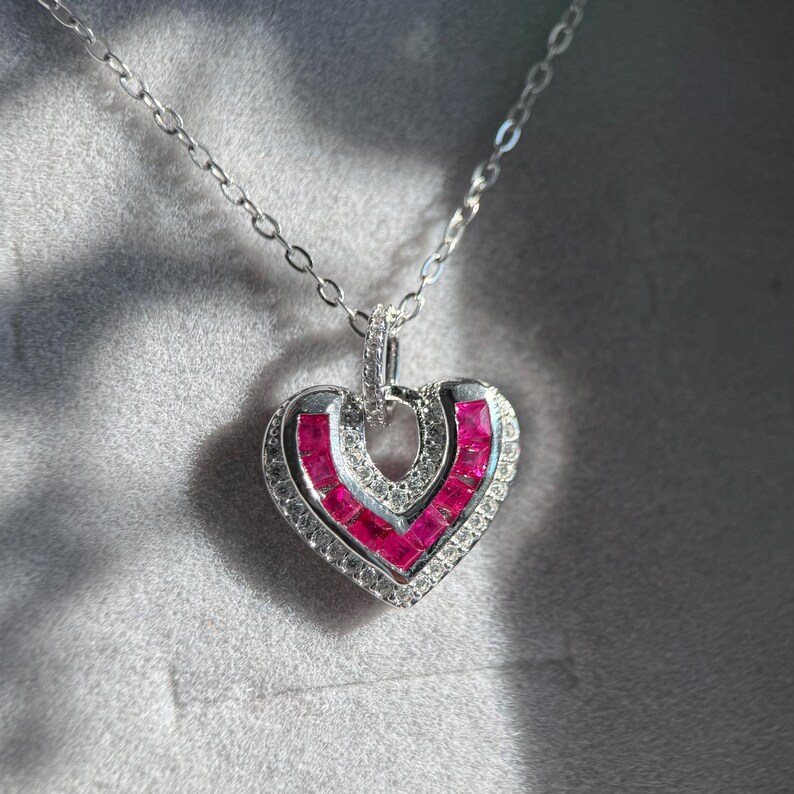 Natural Ruby Heart Pendant | .925 Sterling Silver | July Birthstone ...