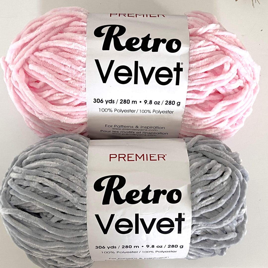Premier Retro Velvet Yarn in 2 Colors Mist or Baby Pink, Destash Bulky ...