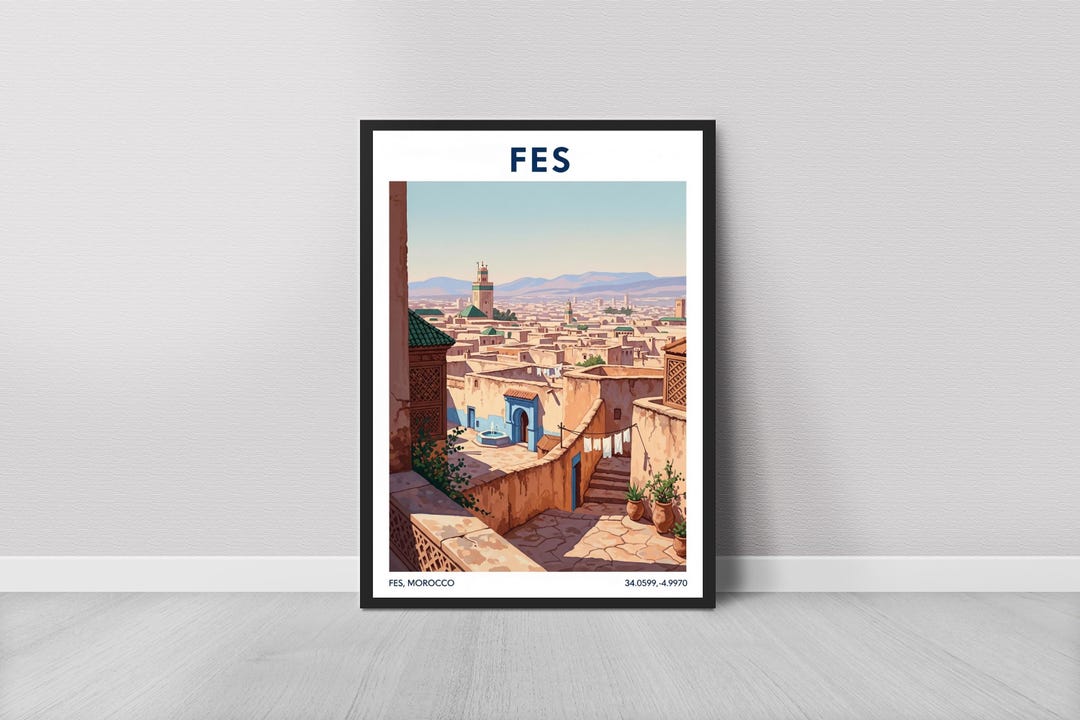 Moroccan Rooftop Medina Travel Poster – Art Print Wall Art Print - Etsy