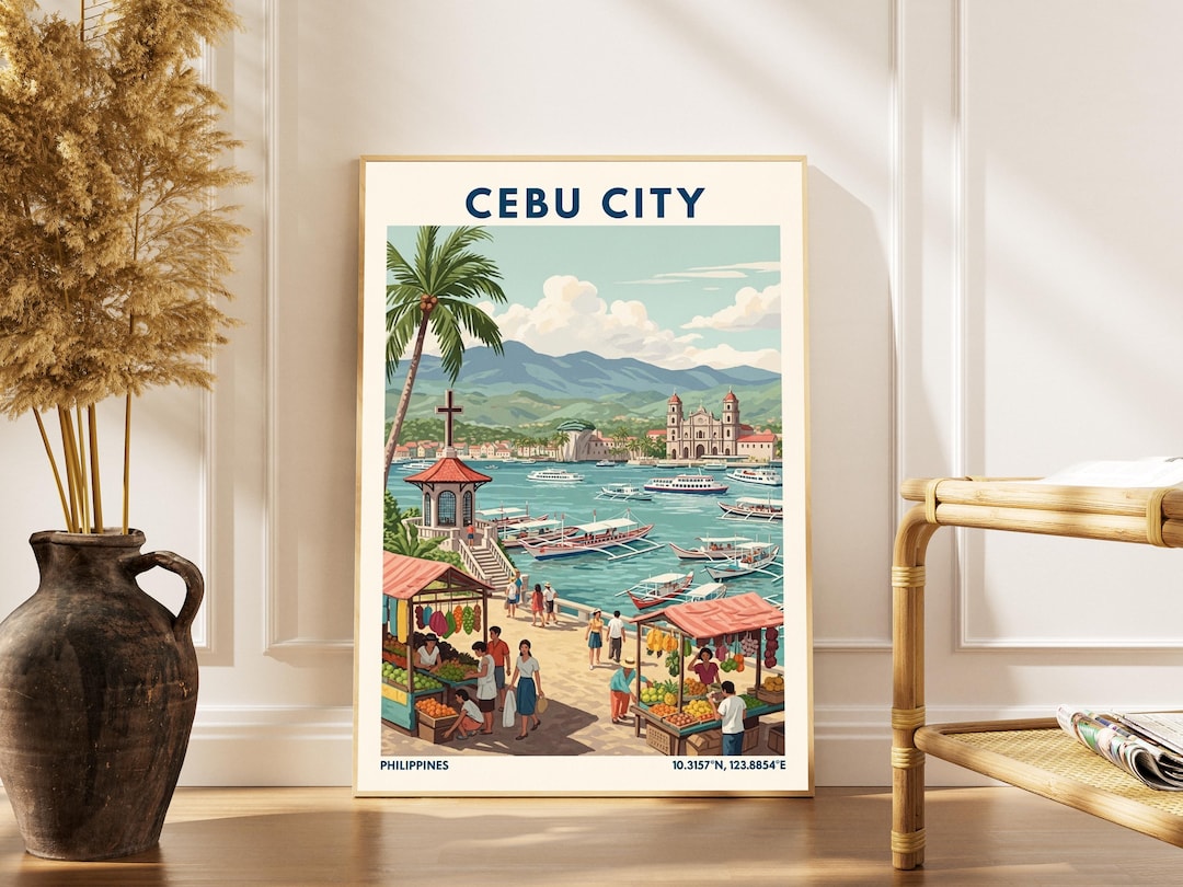 Cebu City Vintage Travel Poster – Philippines Island Art Print - Etsy