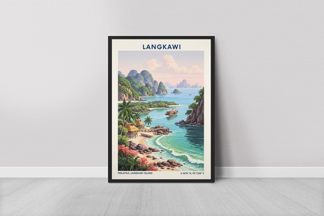 Langkawi Travel Poster – Tropical Island Coastal Art Print - Etsy