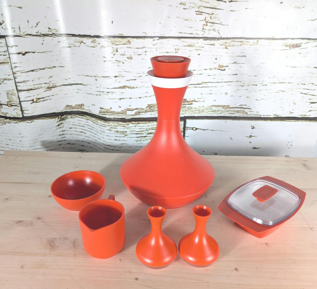 Genni Vintage Red Set – Designer Carafe – Retro 1970s Kitchen ...