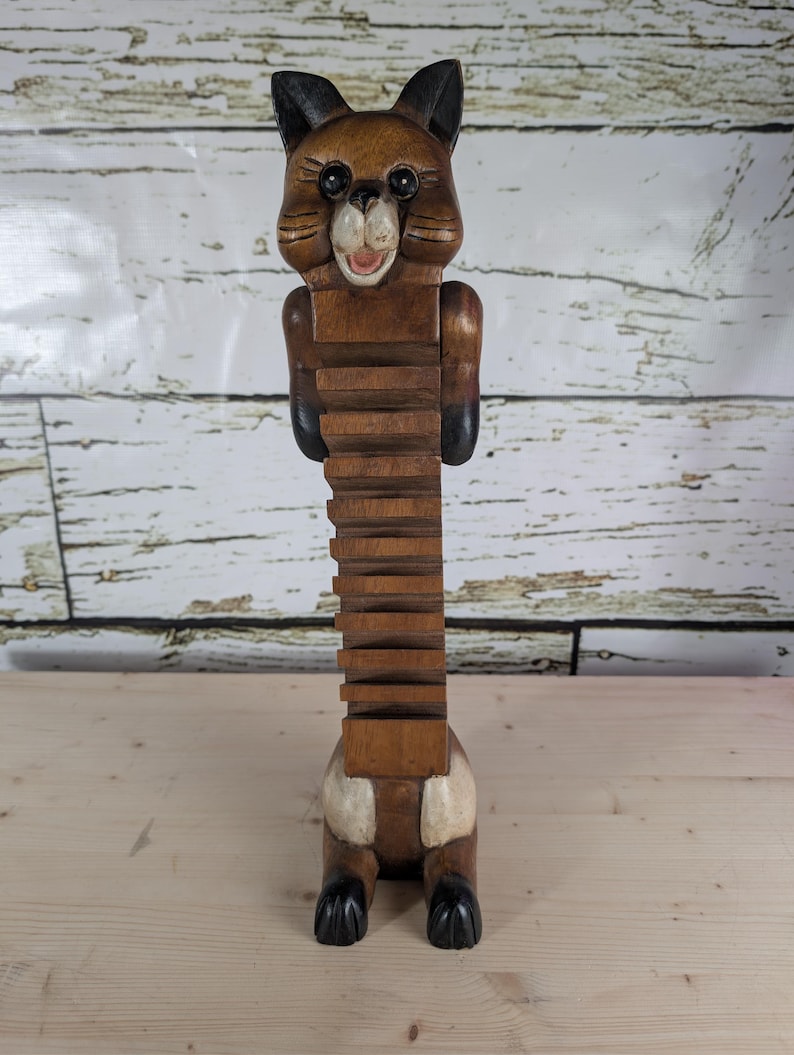 Wooden CD Rack – Vintage Carved Cat - Etsy UK