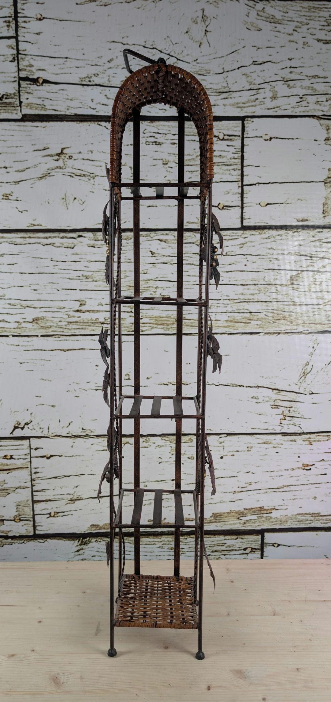 Vintage Metal and Wicker CD Storage | Rustic Vertical CD Rack | Country ...
